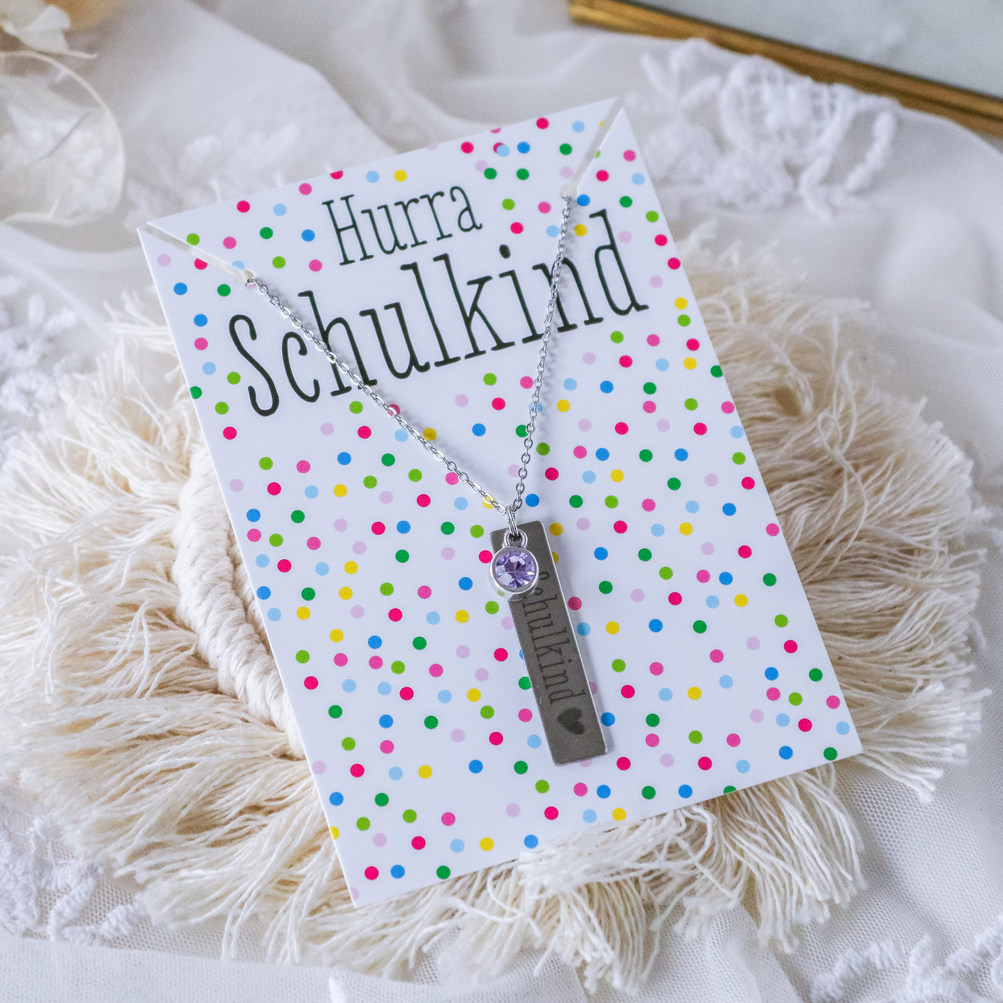 Schulkind Kette Edelstahl - Farbauswahl - Geschenk Einschulung | Glücksdinge